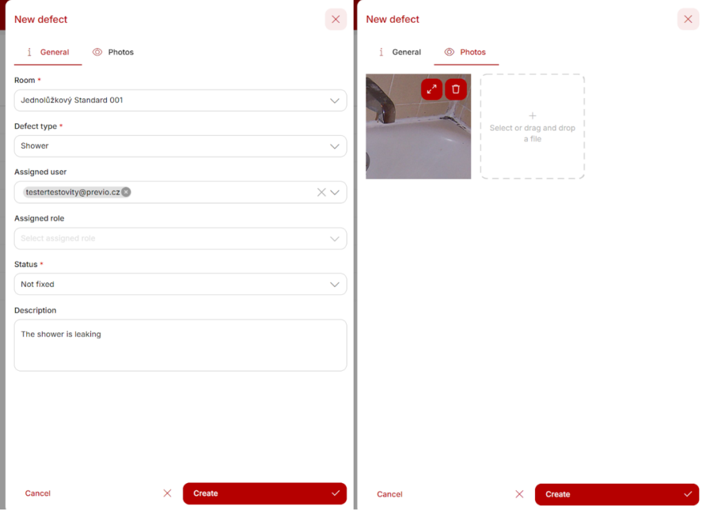 Defects – Documentation Previo.cz