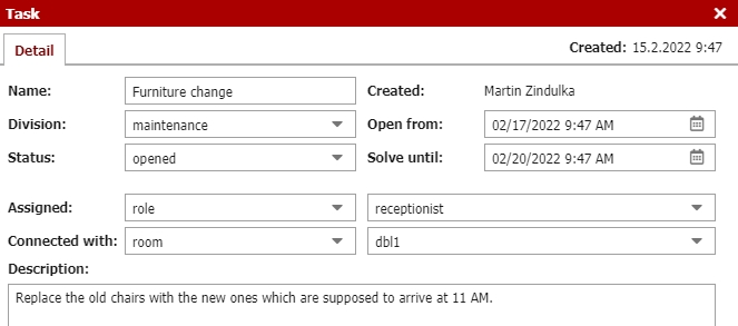 Tasks – Documentation Previo.cz